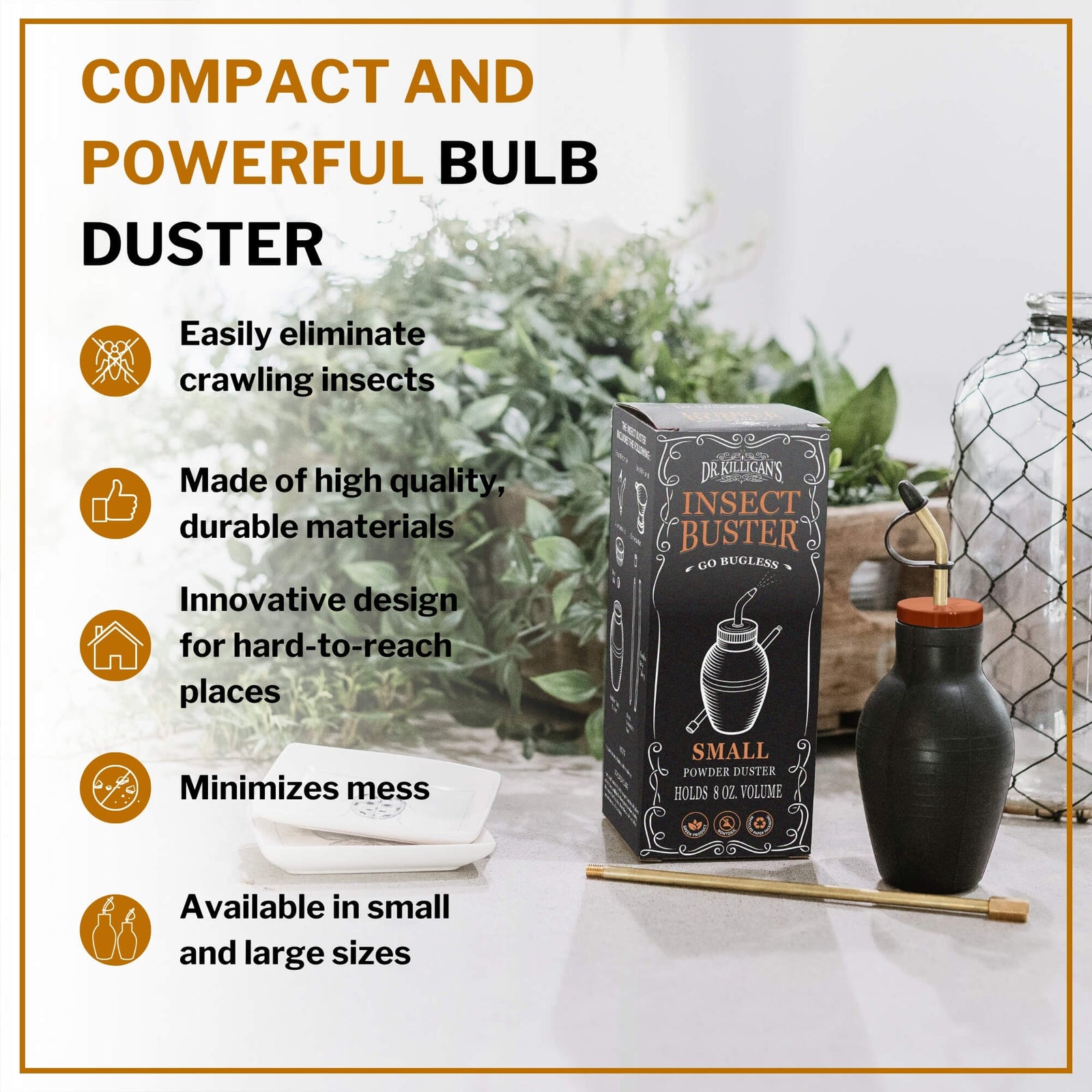The Insect Buster | Bulb Duster for Diatomaceous Earth | Dr. Killigan's