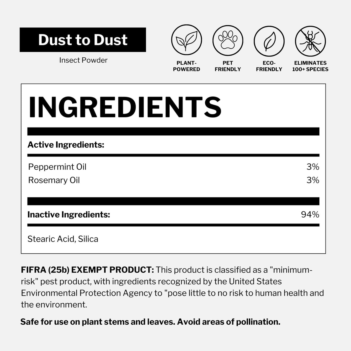 Dust to Dust Plant-Powered Insect Powder