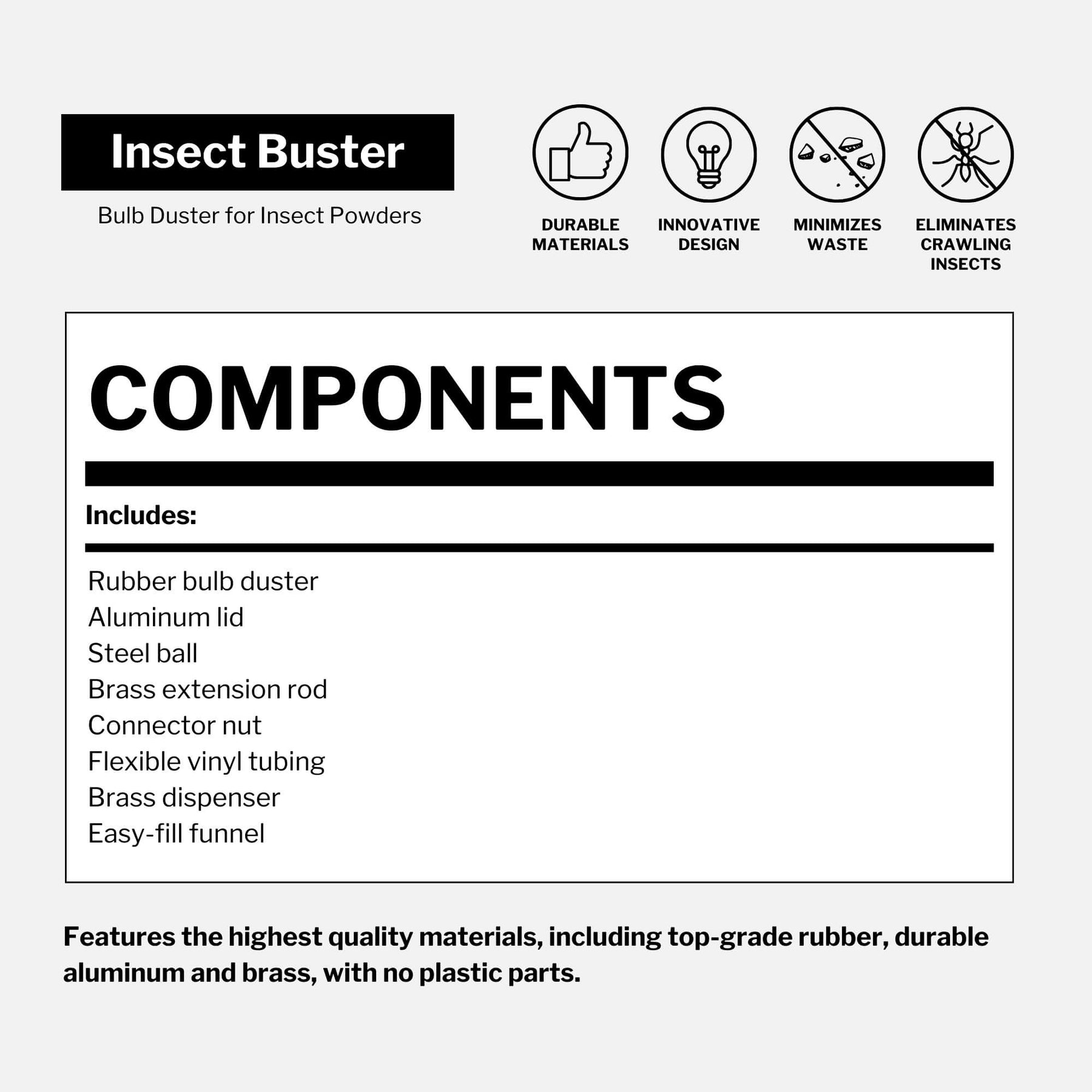 The Insect Buster | Bulb Duster for Diatomaceous Earth | Dr. Killigan's