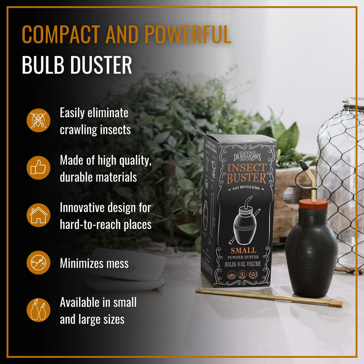The Insect Buster | Bulb Duster for Diatomaceous Earth | Dr. Killigan's